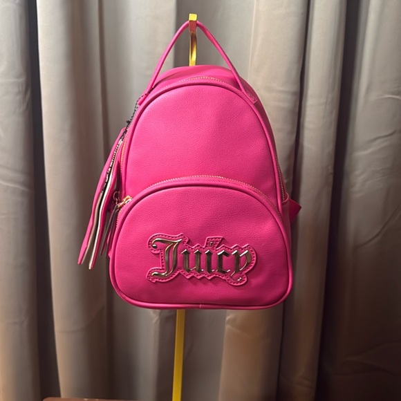 Juicy Couture | Bags | Juicy Couture Pink And Gold Backpack With Glossy ...